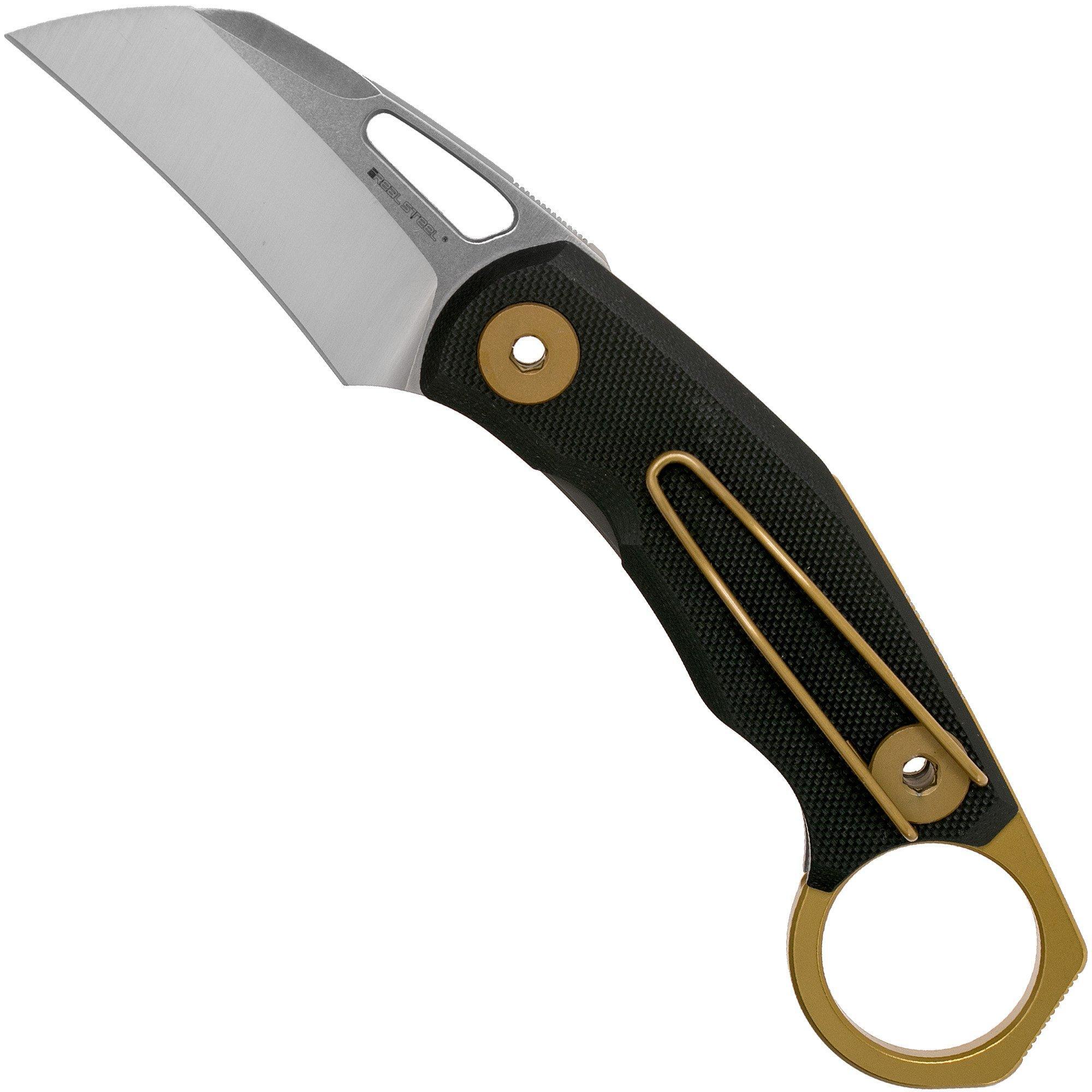 Real Steel Knives Real Steel Shade 7913 Black Gold karambit zakmes ...