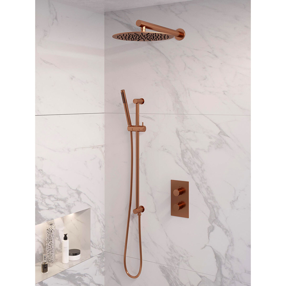 Brauer Regendoucheset 38 Inbouw Muur Copper Edition 30cm Rond ...