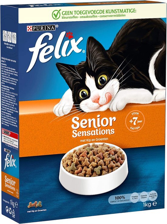 Felix Senior Sensations kattenbrokken met Kip en Groenten - 5kg ...