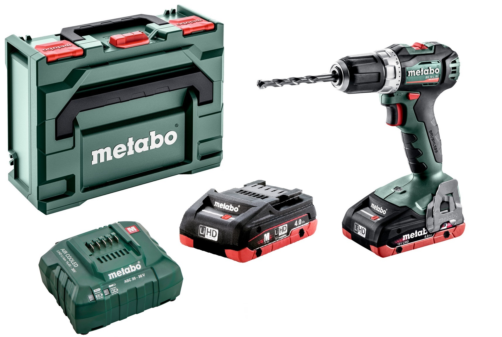 Metabo BS 18 L BL 18V Li-Ion Accu boorschroefmachine set (2x 4.0Ah LiHD ...