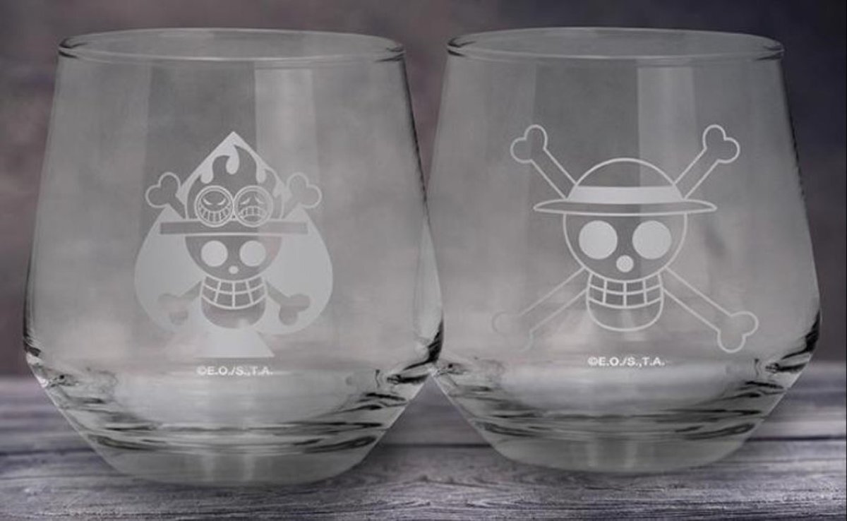 Abystyle ONE PIECE - Luffy & Ace - 2 Adult Glasses 30cl Set Glazen ...