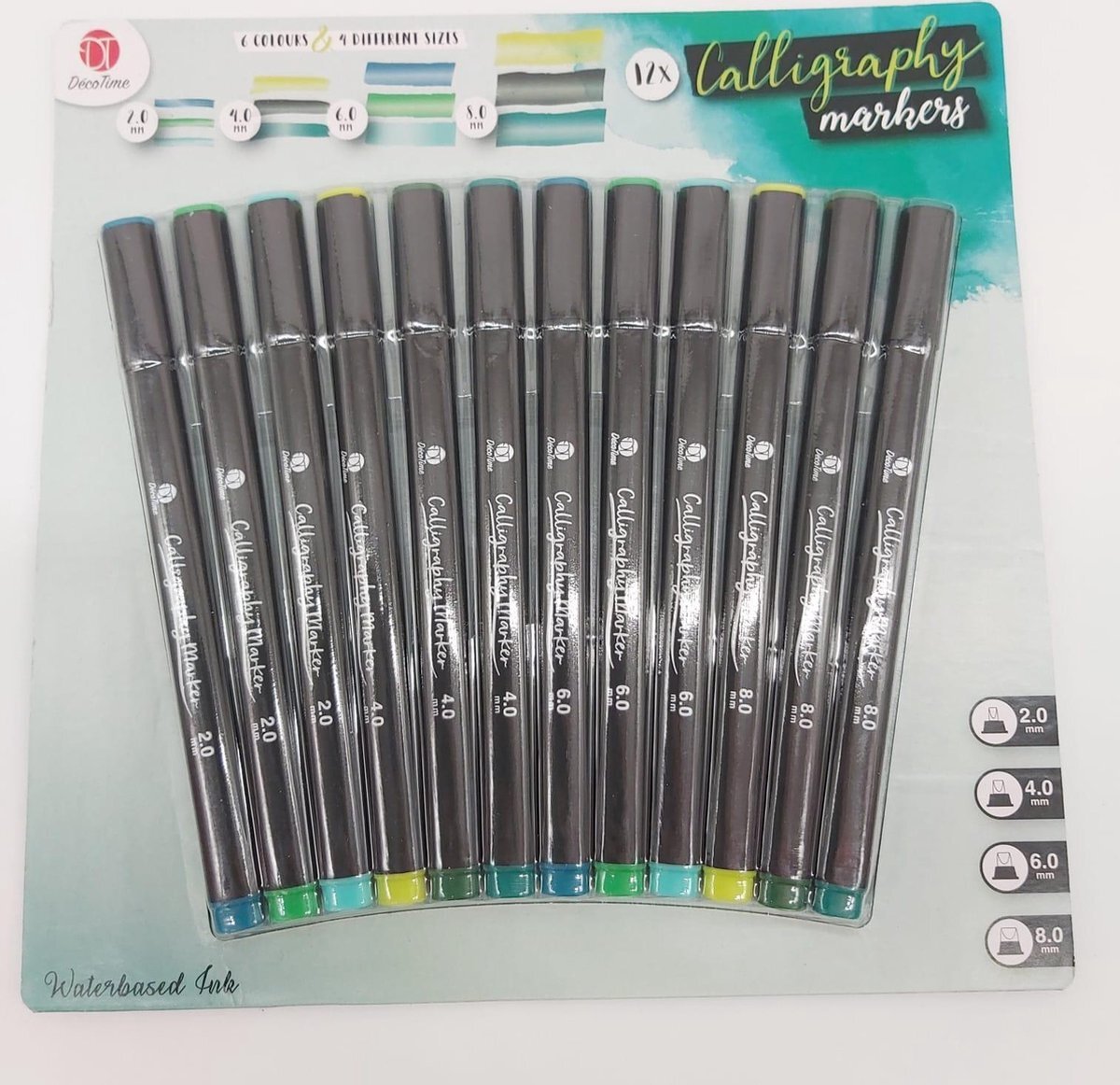 Decotime Calligraphy Markers Tropical Leafs - 2.0, 4.0, 6.0 en 8.0 mm ...