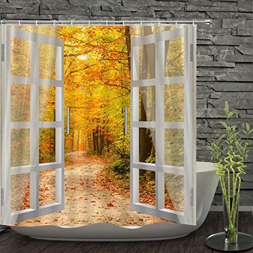 YIYAOFBH Forest Tree Scenic Gedrukt douchegordijn Modern Home Decor ...