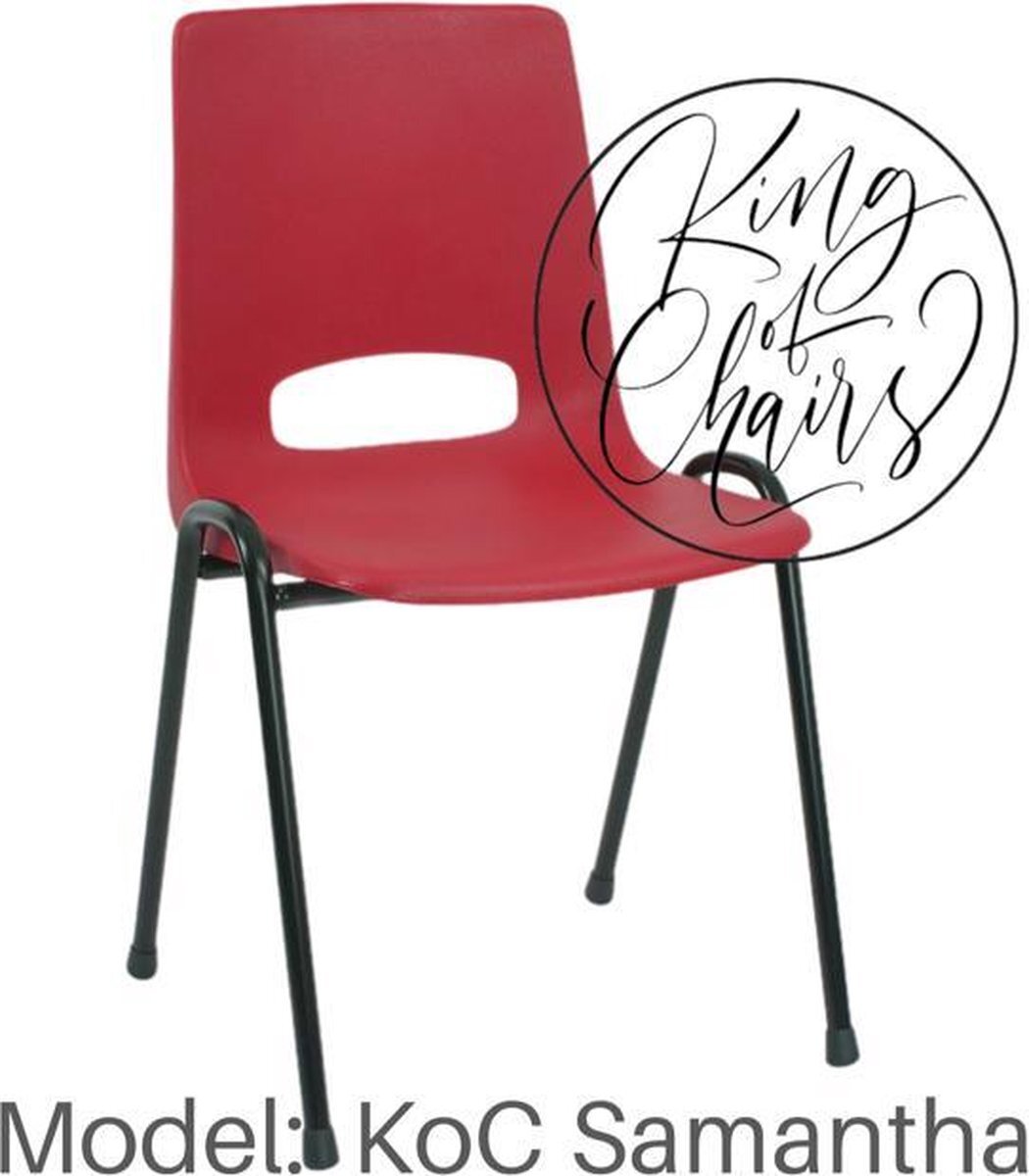 King of Chairs KoC Samantha rood met zwart onderstel. Kantinestoel ...