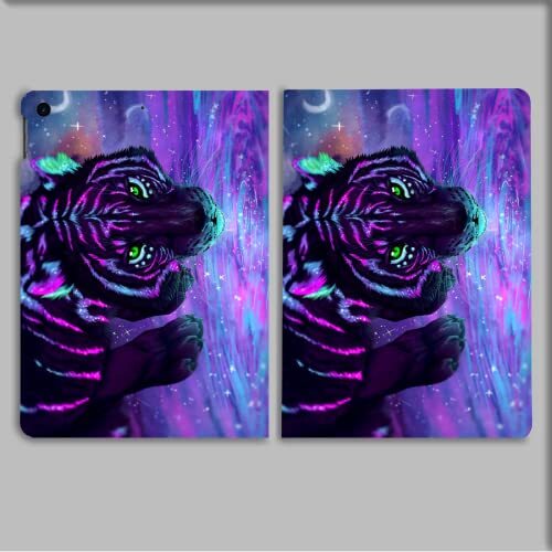 GOGENHA Tablet Hoezen,Tijger Met De Hand Getekend Stand Folio Tpu All ...