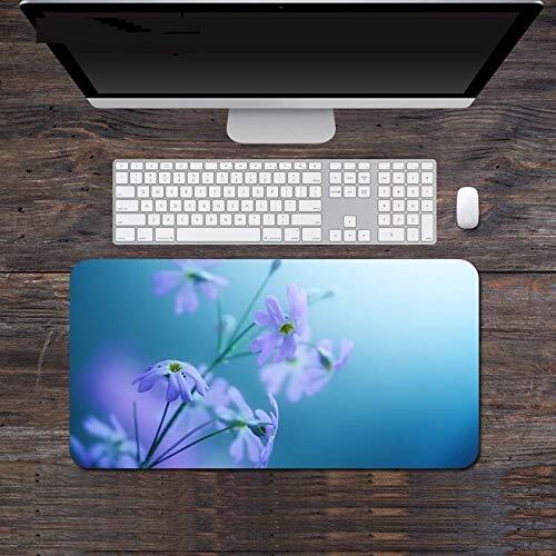 DHSBD Groot Formaat Muismat Xxl Blauwe Bloemenprint Toetsenbord Muismat ...