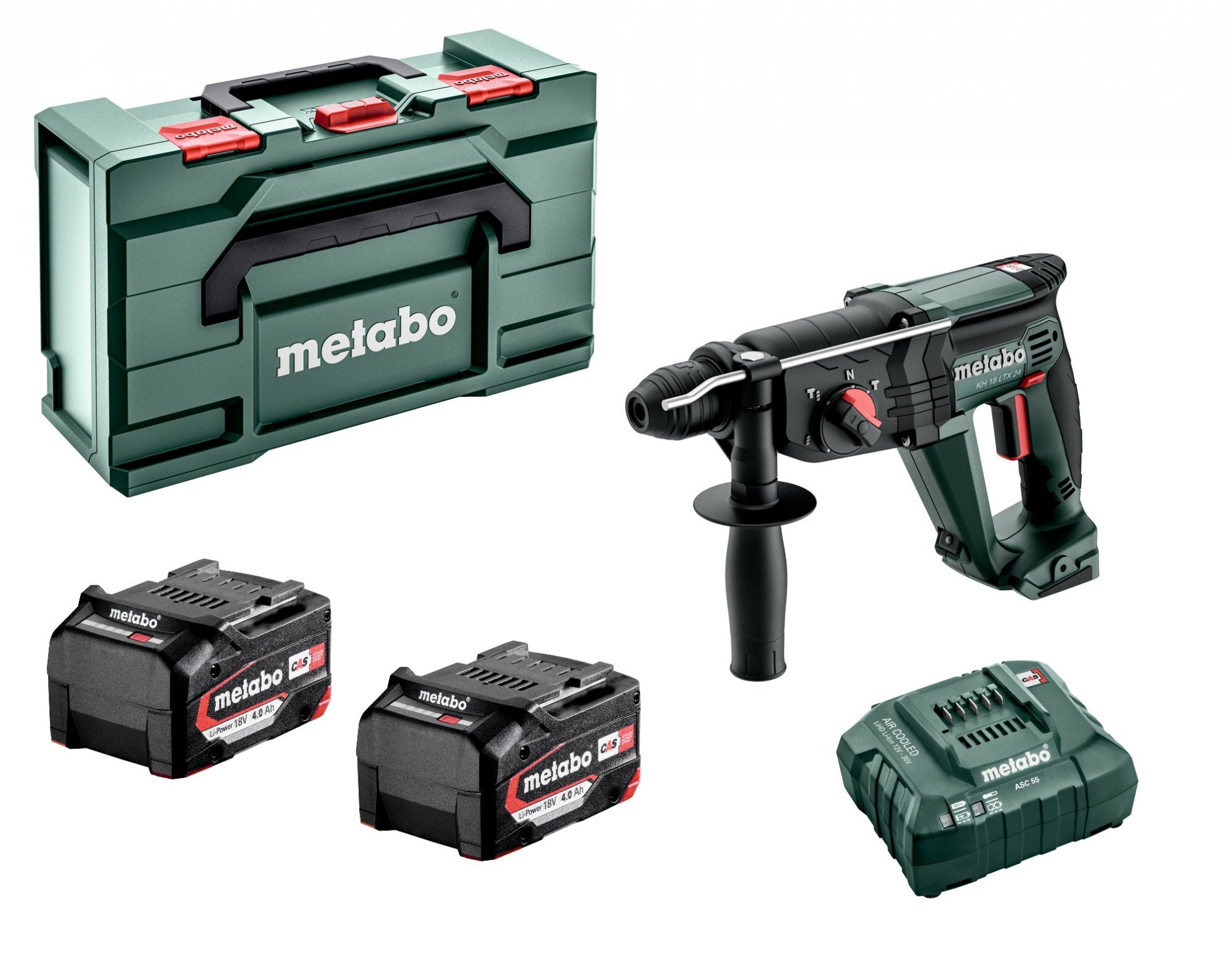 Metabo KH 18 LTX 24 18V Li-ion Accu Combihamer Set (2x4.0Ah Li-Power ...