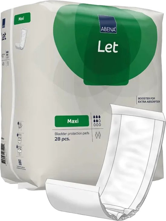 ABENA LET Maxi Inlegverband - 28 Stuks - Voor extra Absorptie - Geschikt voor Mannen en Vrouwen ...
