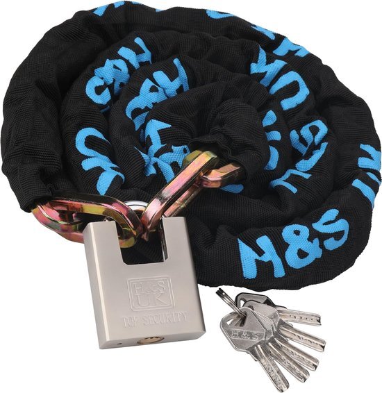 kettingslot - anti-diefstal 10 mm x 1,2 m ketting en slot met 5 ...