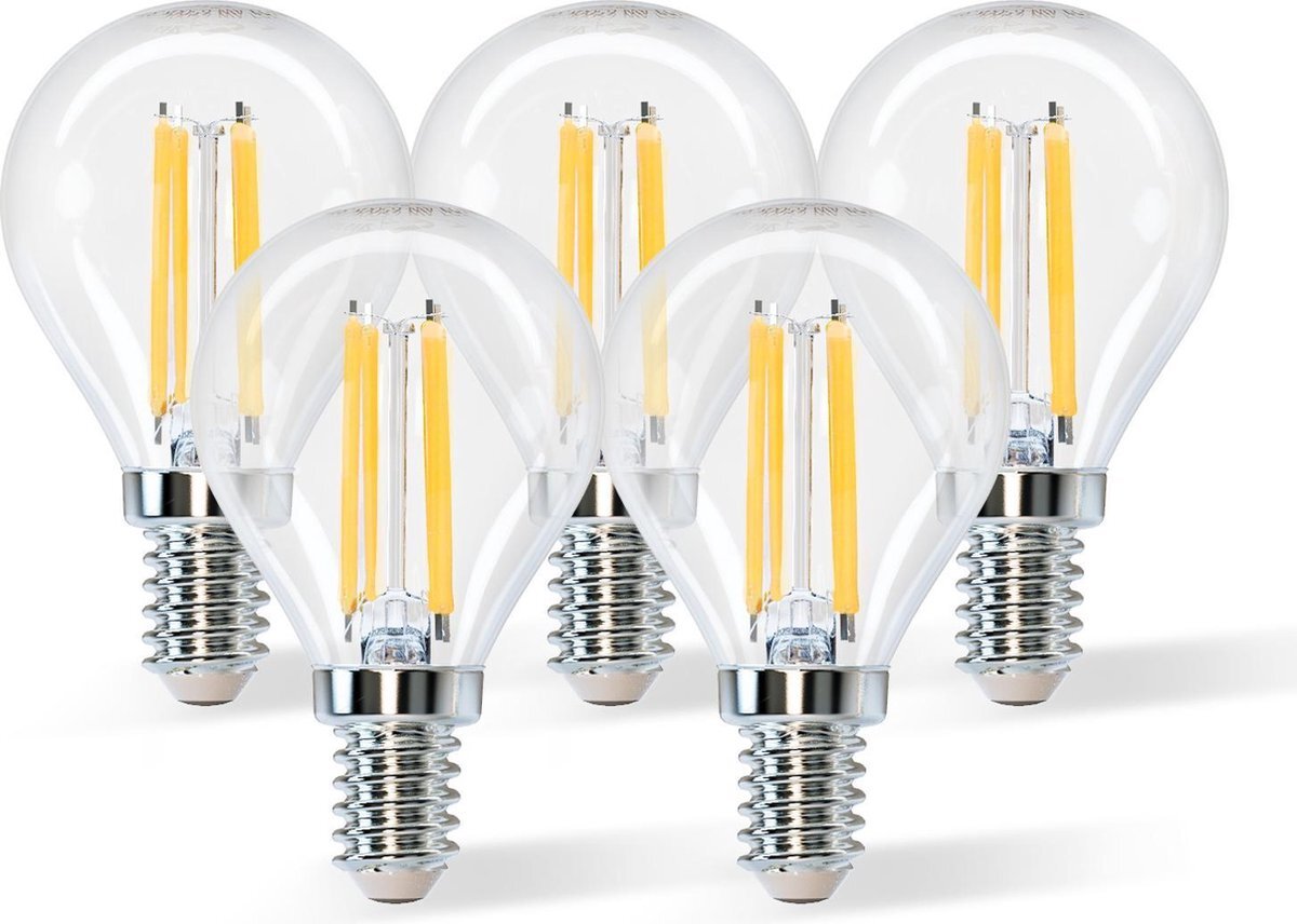Aigostar LED Filament G45 4W - E14 fitting - 2700K - Set van 5 stuks Verlichting kopen ...
