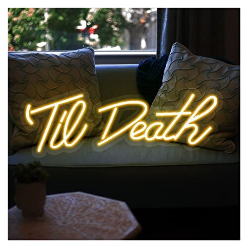 KLZUOPT LED Neon Light Sign Custom Til Death Neon Sign Led Letter Light ...