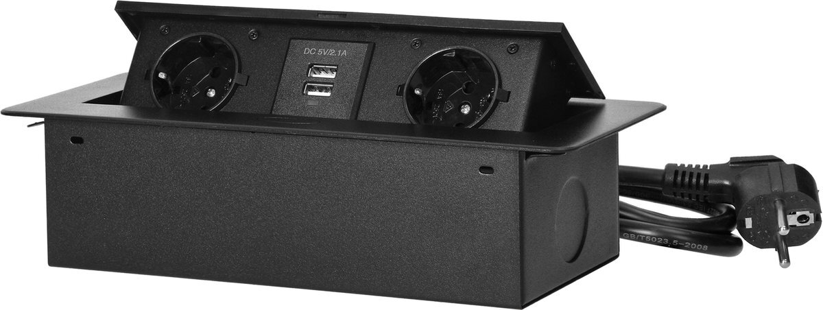 DESIGN LIGHT Stekkerdoos met USB - Pop up stekkerblok met 2 ...