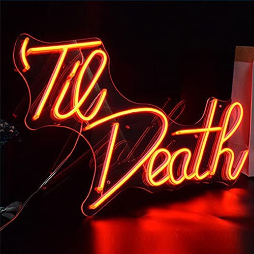 FMOGGE Neon Light Til Death Letters Neon Signs 12V, Led Neon Sign ...