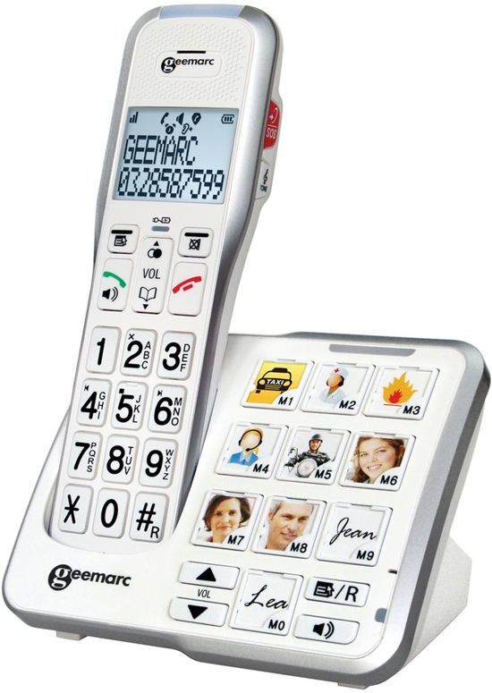 Geemarc AmpliDECT 595 Photo draadloze telefoon voor SLECHTHORENDEN en SLECHTZIENDEN met 50 dB ...