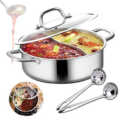 Lightakai Hot Pot kooktoestel, 28cm/32cm roestvrij staal Yin Yang Hot ...