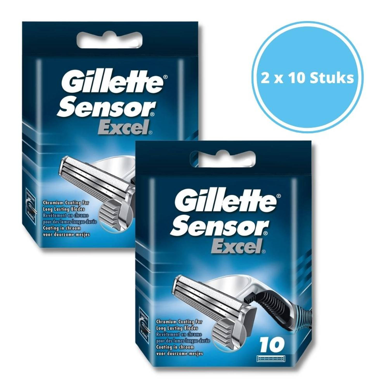 Gillette sensor excel scheermesjes - mannen - 10 stuks - 2 stuks ...
