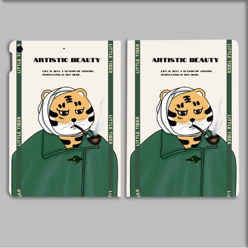 GOGENHA Tablet Hoezen,Tijger Schattig Silicagel Boekstijl Automatisch ...