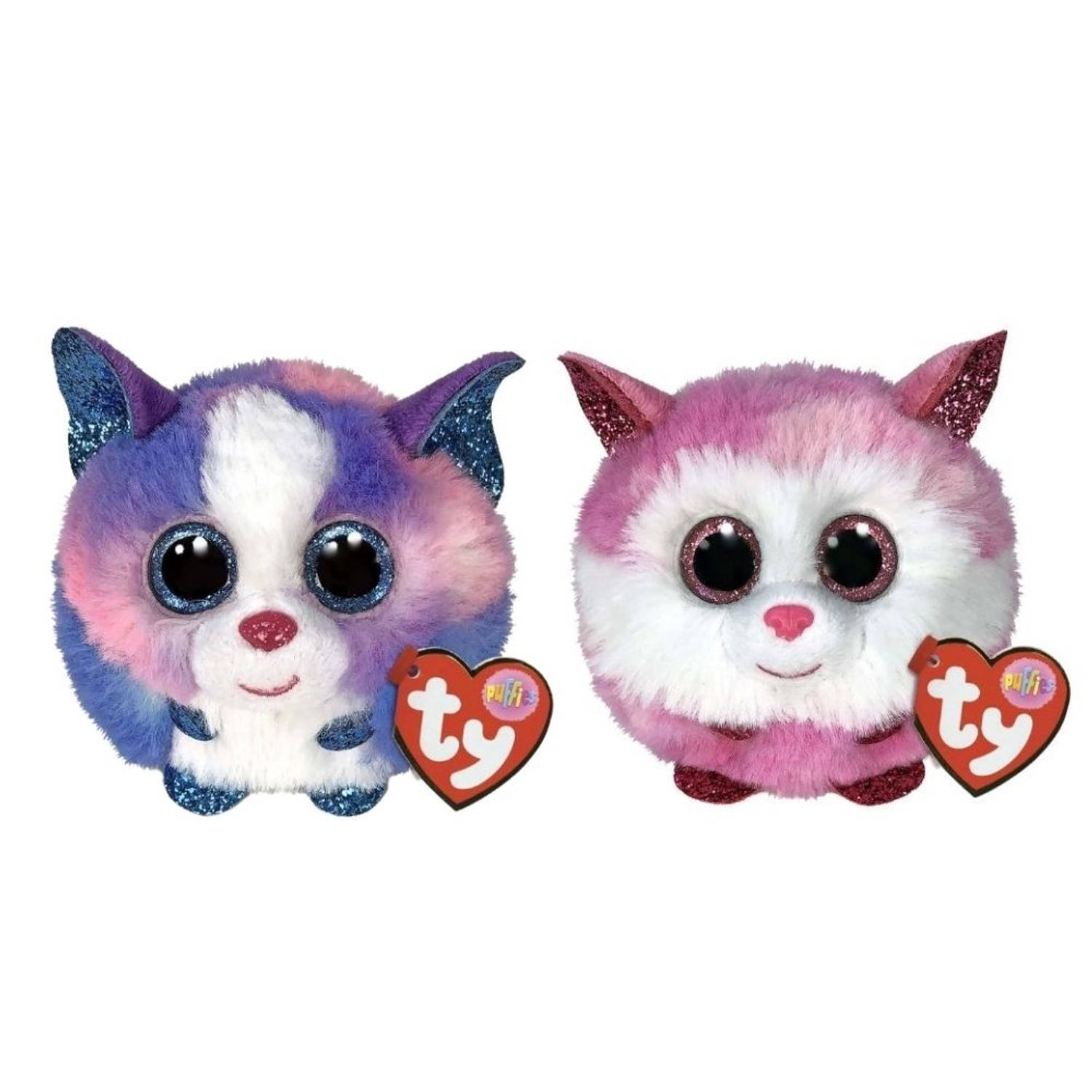 TY - Knuffel - Teeny Puffies - Cleo Husky & Princess Husky Knuffel ...