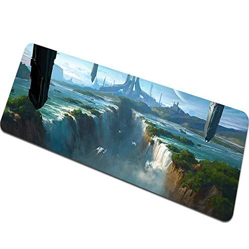 DHSBD Groot Formaat Muismat Zwart Lock-Edge Watervallandschap Grote ...