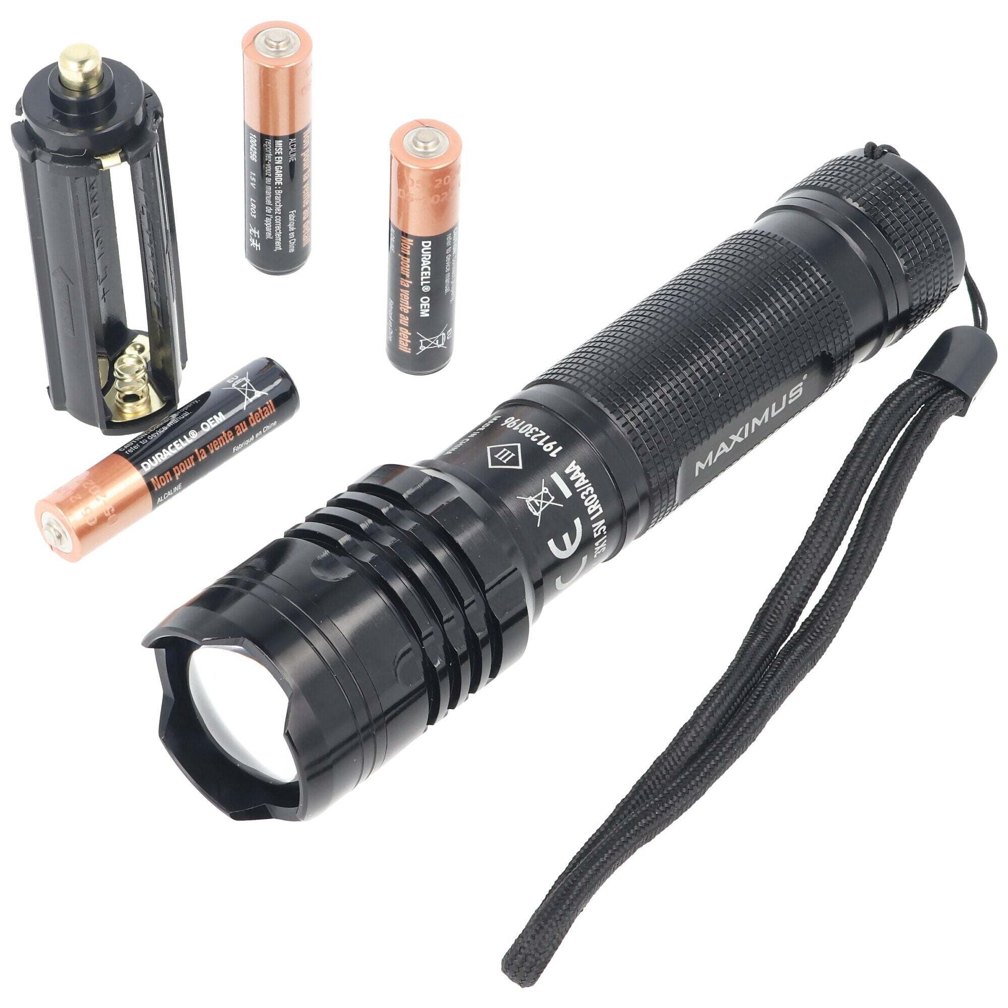 Zoom Focus LED Flashlight - 5W LED - 535 Lumens - Includes Duracell AAA ...