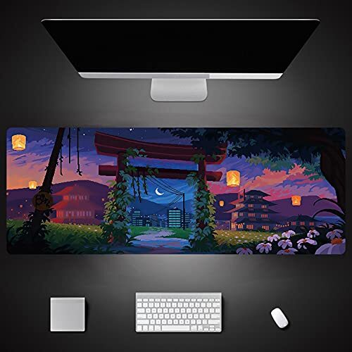 DHSBD Stad Landschap Printen Gaming Mousepad Groot Formaat Toetsenbord ...
