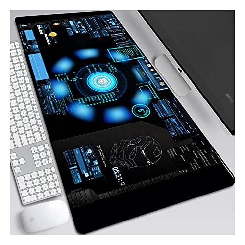 DJFH Grote uitgebreide muismat, antislip rubberen basis mousepad ...