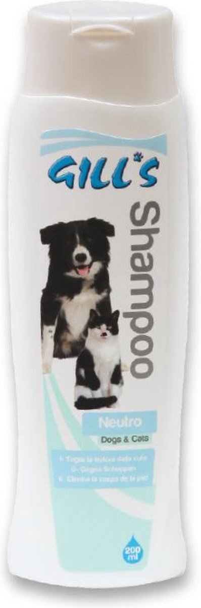 GILL'S neutral anti hoofdroos shampoo voor honden en katten 200 ml ...